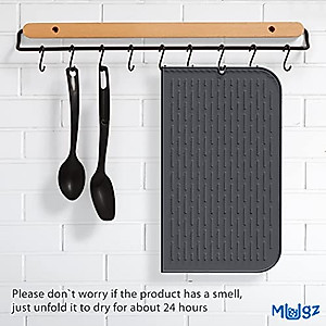 Large Silicone Dish Drying Mat for Kitchen Counter Size 20.5” x 17.7”, Eco Friendly Food Grade Drying Mat, Easy to Clean, Heat Resistant Hot Pot Holder, Dish Washer Safe