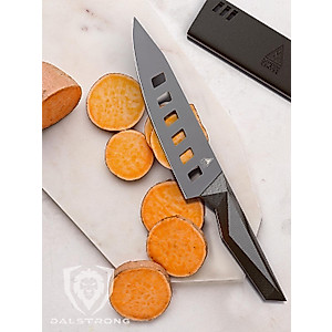 Dalstrong Vegetable Chef Knife - 7 inch - Shadow Black Series - Black Titanium Nitride Coated - Razor Sharp - High Carbon 7CR17MOV-X Steel - Sheath - NSF Certified