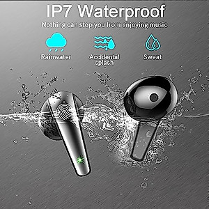 Wireless Earbud, Bluetooth 5.3 Headphones, Bluetooth Earbud Noise Cancelling, 40H Ear Buds with 4 ENC Mics, Earphones in-Ear Earbud LED Display IP7 Waterproof Stereo Mini Charging Case for Sports uaue