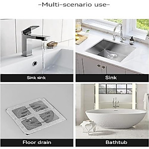 Generic 30 Pack Disposable Shower Drain Hair Catcher: Floor Hair Drain Stickers Mesh Stickers - Drain Cover Hair Catcher for Bathroom Laundry Bathtub Kitchen Sink Sewer Filter Screen (30PCS White)