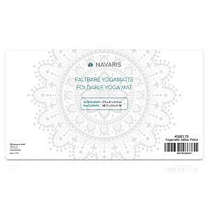 Navaris Foldable Yoga Mat for Travel - 1/8 inch (4mm) Thick Exercise Mat for Yoga, Pilates, Workout, Gym, Fitness - Non-Slip Folding Thin Portable Mat