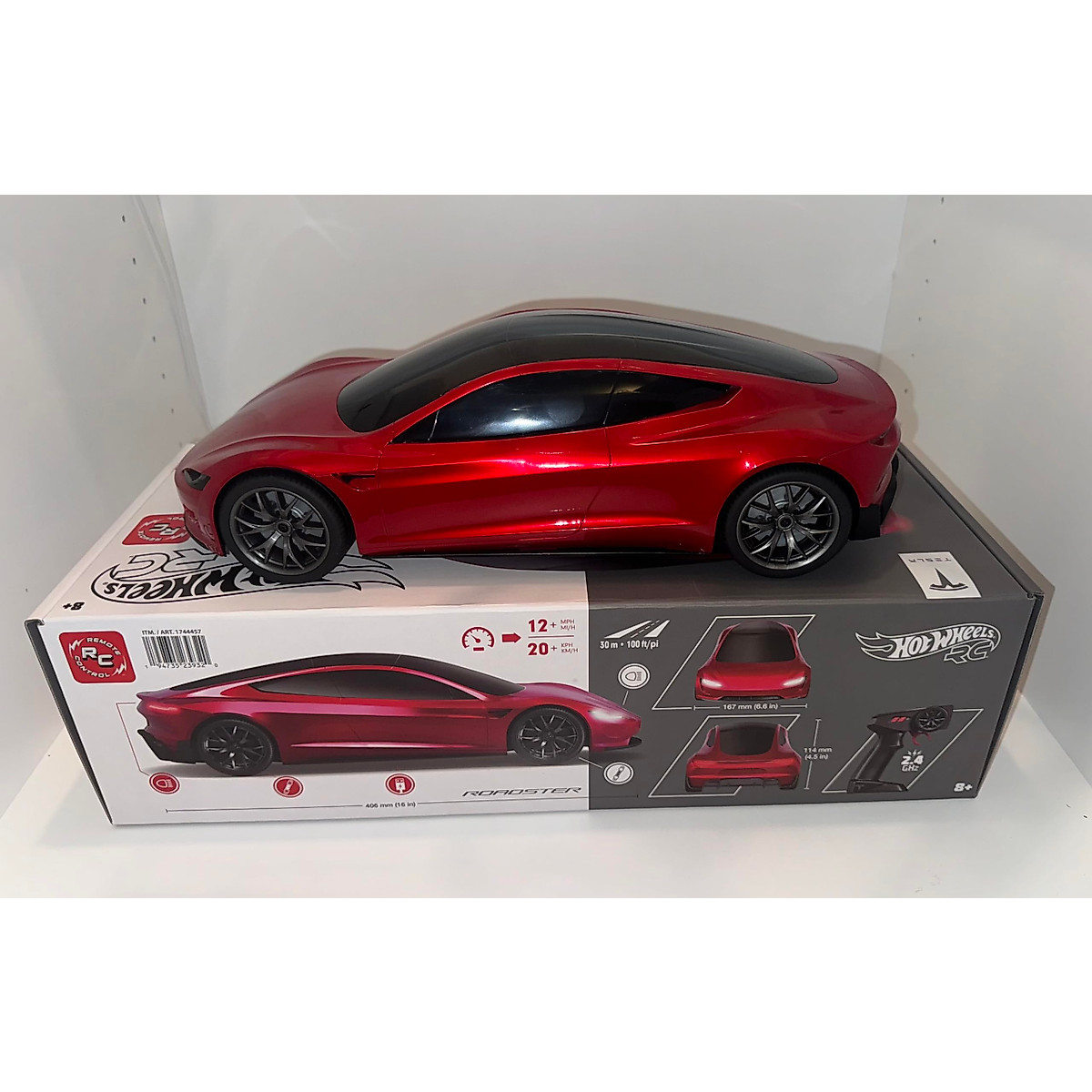Mattel Hot Wheels red Tesla RC 2.4 GHZ