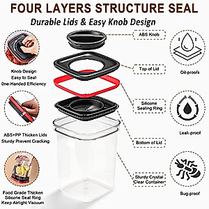 Kanuusiz Airtight Food Storage Containers Set -12 pack, BPA-Free Crystal Clear Kitchen Pantry Organization and Storage Containers with Durable Lids for Pasta, Snacks, Cereal, Flour, Sugar Storage