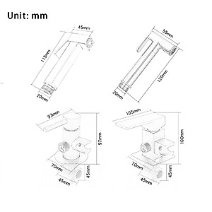 Black Handheld Bidet Toilet Sprayer,Brass Cloth Diaper Sprayer for Toilet with Hot And Cold Water, Wall Mounted Bidet Attachment for Toilet,B