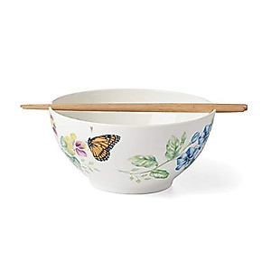 Lenox Butterfly Meadow Bowl & Chopsticks, 1.65 LB, Multi