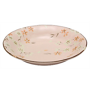 Kaju Arifu K12279 Curry and Pasta Plate, Pink, 8.2 inches (20.7 cm), Mino Ware Hanari Cherry Blossom, Curry & Pasta