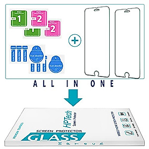 HPTech (2 Pack) Tempered Glass For iPhone SE 2020, iPhone 8, iPhone 7, iPhone 6S, iPhone 6 4.7-Inch Screen Protector, Case Friendly, Easy to Install, Bubble Free