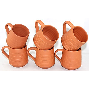 Odishabazaar Terracotta(Real Mitti) Unglazed Clay Mud Tea Cup - Set Of 6 using for Tea And Coffee 160ml (c-cup-111)