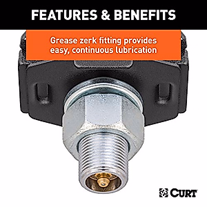 CURT 40047 RockerBall Cushion Hitch Trailer Ball 7,500 lbs, 2-Inch Diameter, 1-Inch Shank