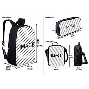 Belidome Horse Black School Backpack Set of 4 Lunch Bag Pencil Case Water Bottle Holder for Kids Girls