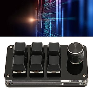 6 Key Mini Keypad One Handed Mechanical Gaming Keyboard with Knob,USB DIY Programmable Keyboard OSU Gaming Keyboard for Gaming Office