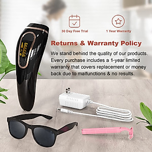SeiShio IPL Hair Removal for Women Men - Permanent Painless At-Home Hair Remover Device for Whole Body Use, 599,999 Unlimited Flashes