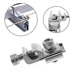 DGHAOP 4pcs Grounding Lug Clips Solar Photovoltaic Bracket Solar Ground Clips Photovoltaic Lightning Protection Ground Terminal