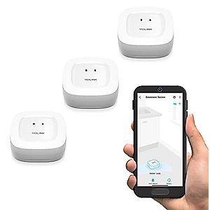Smart Water Leak Sensor 3 Pack, YoLink 1/4 Mile World's Longest Range Wireless Water Sensor Works with Alexa IFTTT, Water Leak Detector with App Notifications, Remote Monitoring - YoLink Hub Required