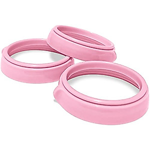 Baby Bottle Collar Rings for Comotomo Baby Bottles | Compatible with 5 Ounce and 8 Ounce Comotomo Baby Bottle | Replacement Bottle Collar, 3 Pack (Pink)