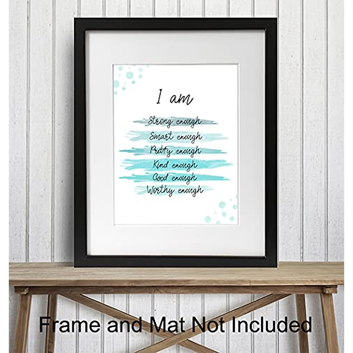 Positive Quotes Wall Decor - Positive Affirmations - Encouragement Gifts for Women, Teens, Girls - Inspirational Quotes - Motivational Wall Art - Inspiring Uplifting Sayings Wall Decor - Light Blue