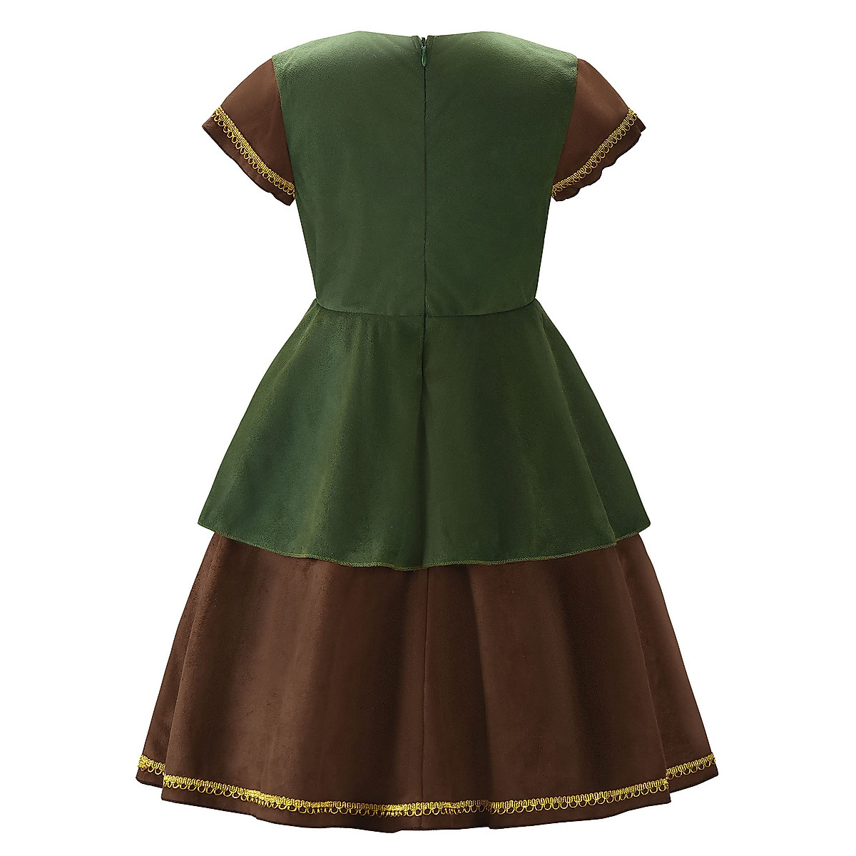 ReliBeauty Archer Costume Girls Huntress Costume for Girls with Cape,Green 10-12/150