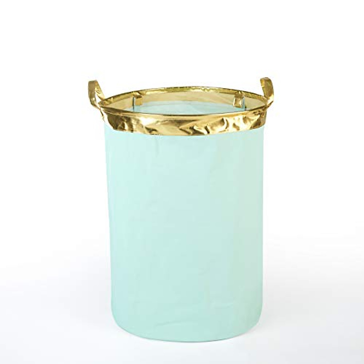 Urban Shop Metallic Trim Tall Storage or Laundry Basket, Mint