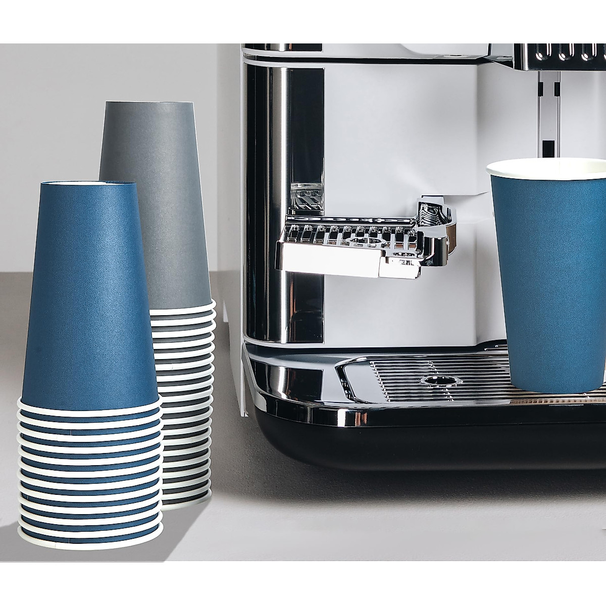 LITOPAK 100 Pack 16 oz Paper Coffee Cups, Disposable Coffee Cups with Lids, Drinking Cups for Coffee, Water, Juice, or Tea. Hot Paper Coffee Cups for Home, Restaurant, Store and Cafe.