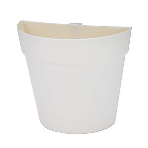 Cuteam Flower Pots for Garden, Semicircle Plant Bonsai Flower Pot Planter Bucket Wall Mount Office Home Decor Beige