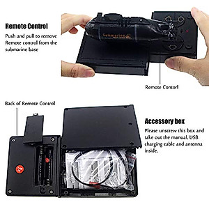 Tipmant Mini Remote Control Nuclear Submarine Toy RC Boat Electric Water Kids Birthday Gifts (Black)