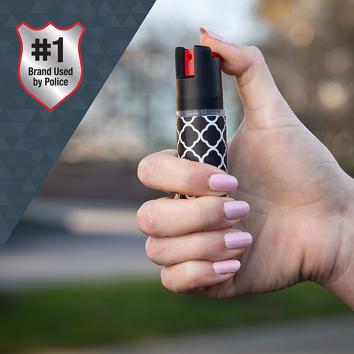 SABRE RED Pepper Spray Keychain for Women, Mini Case with Cute Design, Reinforced Twist Lock Prevents Accidents, Same Maximum Strength Formula Used by Police, 10-Foot (3m) Range with 25 Bursts