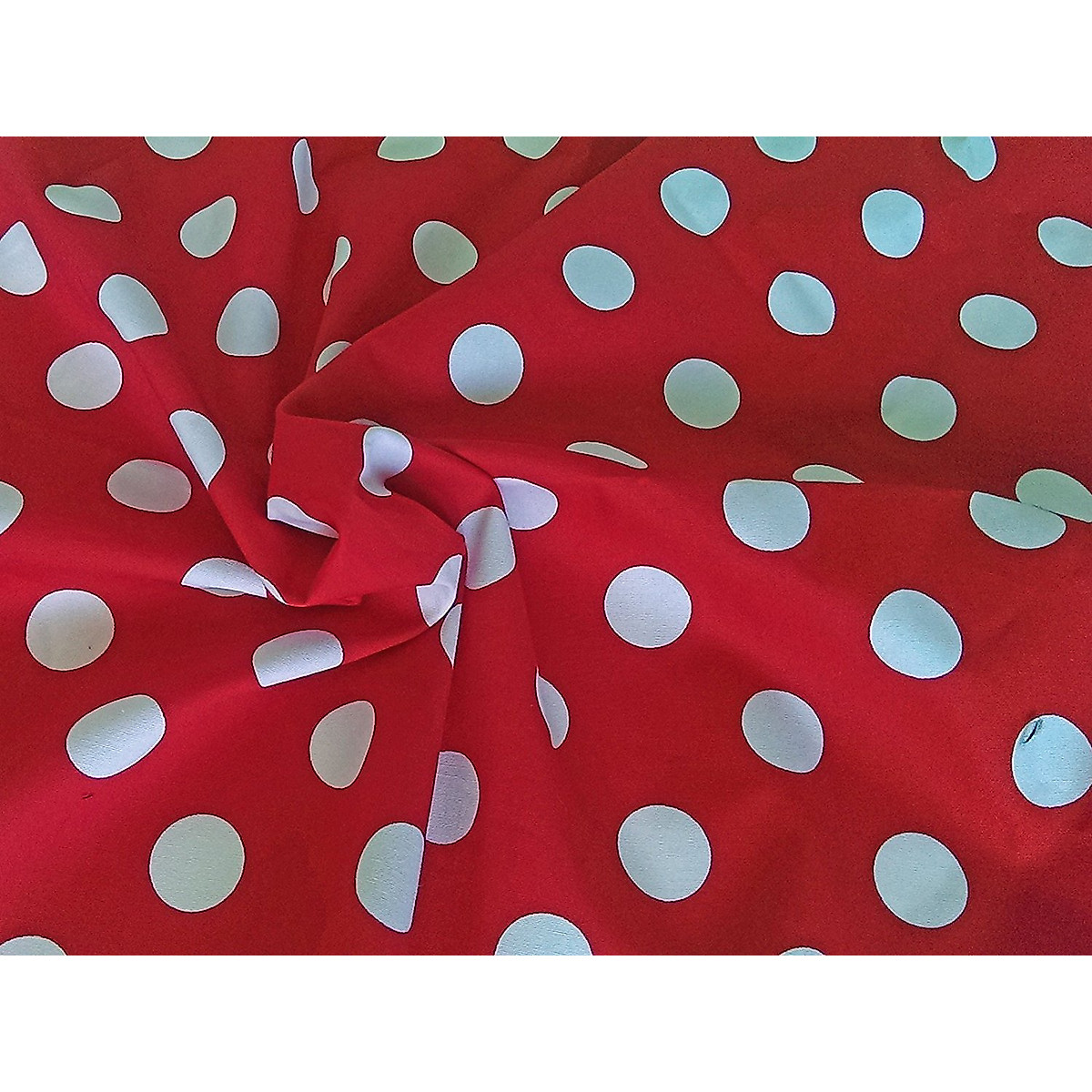 布人倶楽部（Fujin Club） Broad Polka-dot Print 日本製(Made in Japan) 42.5 inches (108 cm) Width (red, 59.1Inches)