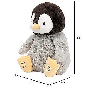 GUND Baby Animated Kissy The Penguin Plush, Singing Stuffed Animal Baby Toy for Ages 0 and Up, Black/White/Grey, 12"