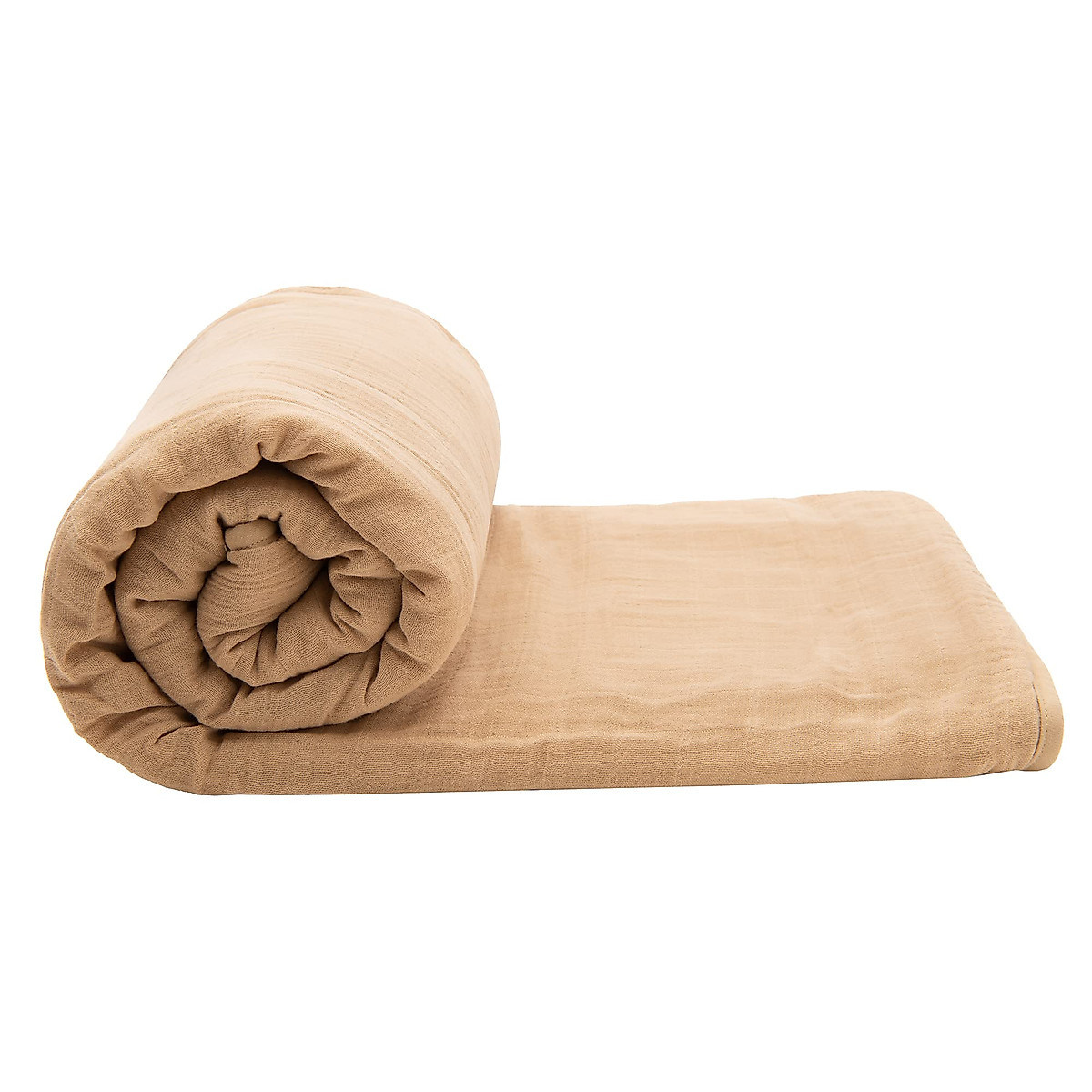 Muslin Baby Quilt, 36"x45", Super Soft Comforter, Nursery Crib Blanket, 100% Muslin Cotton Double Layer Shell & Thermo Fiber Fill, Breathable, Durable for Infant Toddler (Warm Sand)