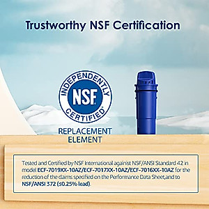 Waterdrop Replacement for Pur® Water Filter, CRF-950Z NSF Certified Pitcher Water Filter, Compatible with Pur® Pitchers and Dispensers PPT700W, CR-1100C and PPF951K Water Filter, Pack of 4