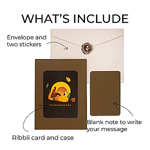 Ribbli Turkey Thanksgiving Card, 3D Pop Up Greeting Card, Fall Thank You Card, Happy Holiday for Kids Employees Children Grandson Granddaughter Husband Wife Him Her, with Envelope