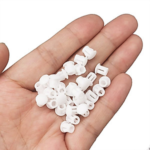 Alamic Hole Plugs 3/16" Plastic Flush Type Hole Plugs Snap in Locking Hole Tube Screw Caps Drilling Cover Plugs Fastener Covers for Kitchen Cabinet Furniture White 100 Pack