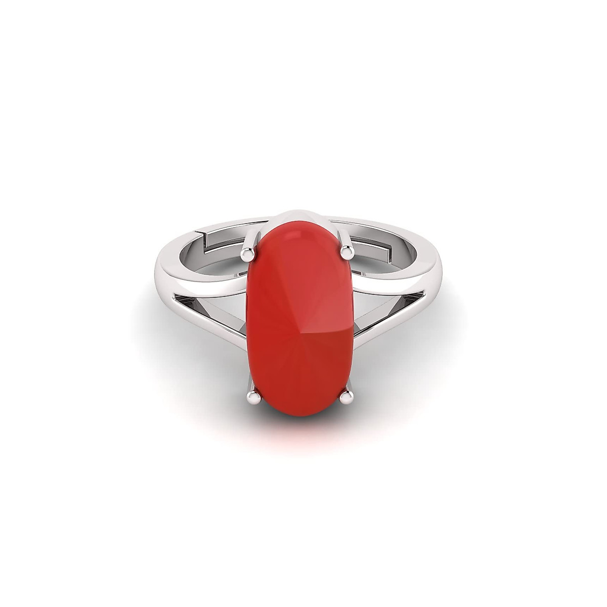 LMDPRAJAPATIS 10.50 Carat Natural Red Coral Moonga Capsul Astrological Purpose adjustable Ring Metal 925 Sterling Pure Silver With Lab Certificate