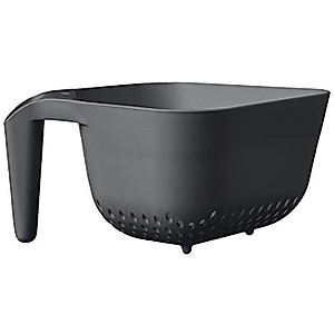 Tovolo Tovolo 3 Quart Colander BPA Free Food Safe Plastic Strainer with Handle Heavy Duty Heat Resistant Pasta and Veggies Kitchen Drainer Steam Basket Dishwasher Safe, Charcoal Gray