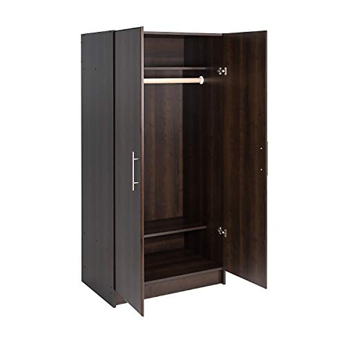 Prepac Elite 2 Door Wardrobe Cabinet, 32" W x 65" H x 20" D, Espresso