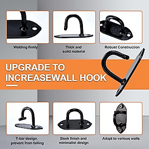 GrayRock Resistance Band Wall Hooks, Workout Wall Mount Anchors, Ceiling Mounted Hook Exercise Station for Body Weight Straps, Strength Training, Physical Therapy Exercise, Home Gym