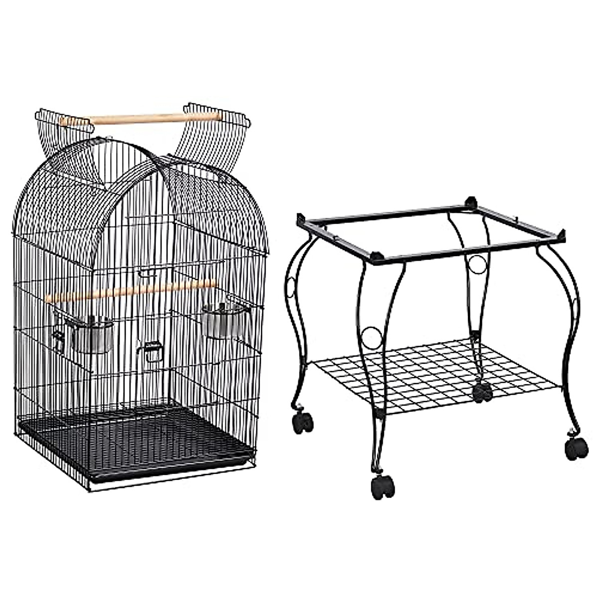 Yaheetech 59-inch Dome Open Top Large Medium Parrot Bird Cage On Stand for Sun Parakeets Conures Quaker Parrot Rolling Cockatiel Bird Cage