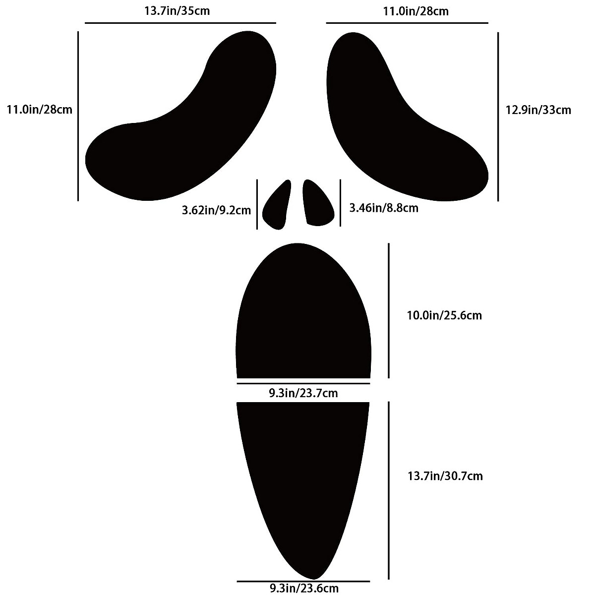 LOMIMOS Halloween Door Sticker,Black Ghost Window Wallpaper for Decoration Indoor Outdoor Party Haunted House Supplies