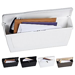 Small Plastic Mailbox for Outside Porch, Easy to Install Wall Mount, Lightweight, Heavy Duty, Rustproof, Maintenance-Free Horizontal Mail Box for House - Made in Canada - 15.5” x 4” x 6.25” (White)