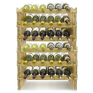 Sorbus Stackable Bamboo Wine Rack — Classic Style Wine Racks for Bottles — Perfect for Bar, Wine Cellar, Basement, Cabinet, Pantry, etc. (6-Tier)
