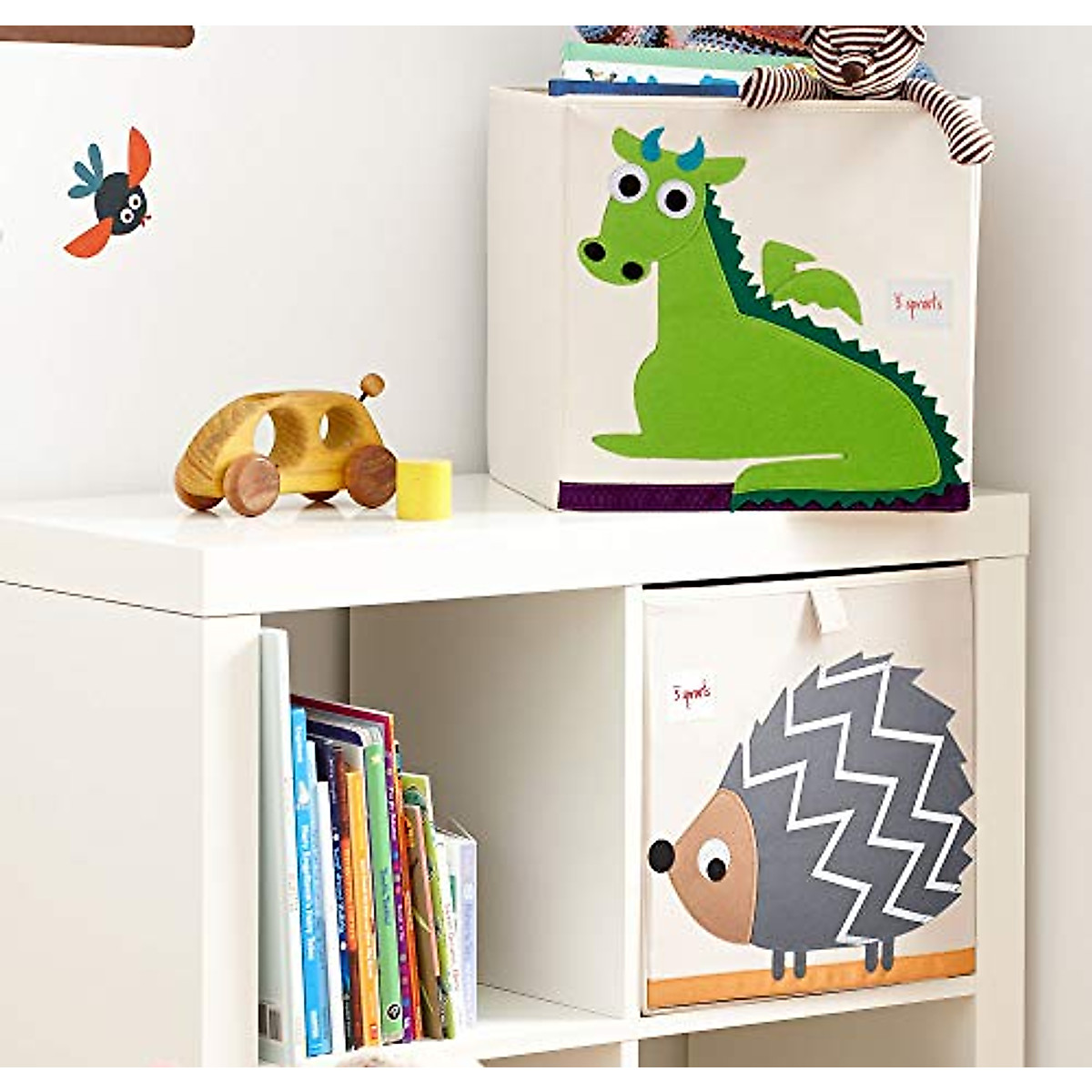 3 Sprouts Toy Storage Organizer: Toy Box Cube Organizer for Playroom, Nursery - Foldable Storage Bin - Dragon