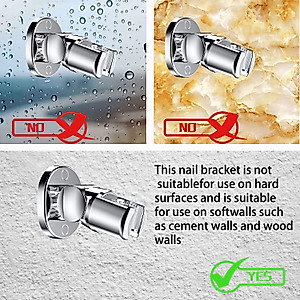 Shower Head Holder Wall Mounted, Screw Mounted Shower Spray Holder,Adjustable Handheld Shower Head Bracket,Shower Holder for Universal Wall Bathroom with Wall Anchors and Screws (Chrome Polished)