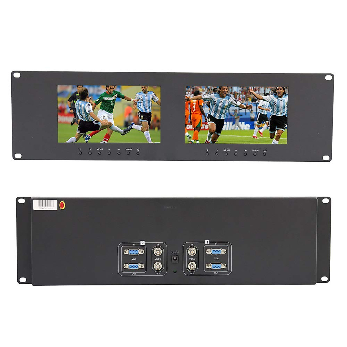 LILLIPUT RM-7024 Dual 7" 3RU Rack Monitors 800X480 with Dual 7” Screens and Dual Dual VGA, Video & DVI in/outputs Official Seller :VIVITEQ