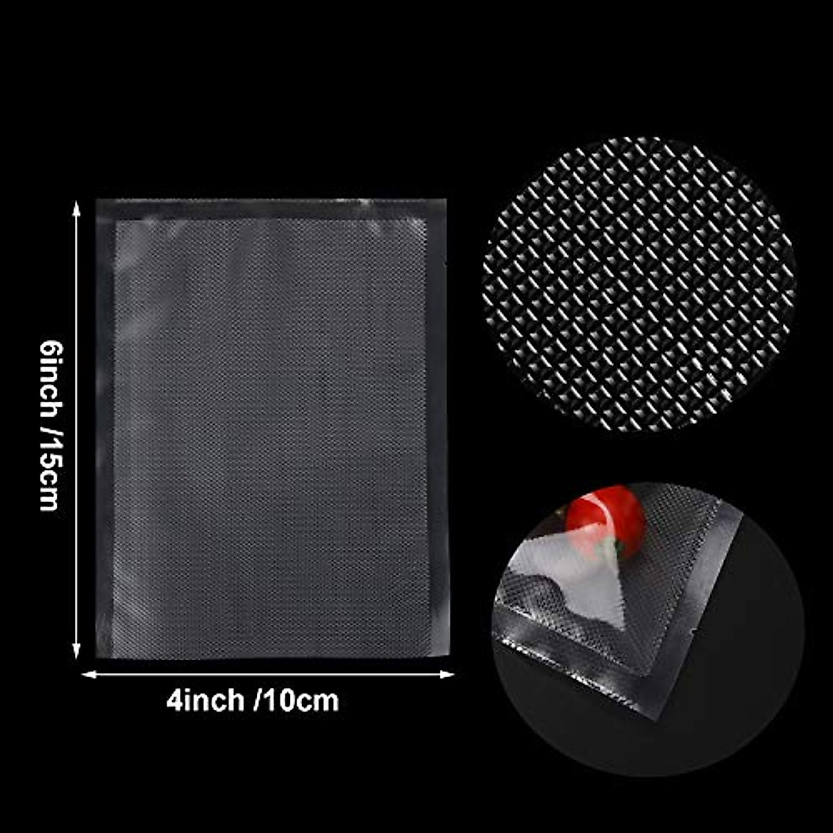 Outus 4 x 6 Inch Vacuum Heat-Seal Bags Vacuum Sealer Bags Pre-Cut Seal Bag for Food Preservation (120 Pieces)