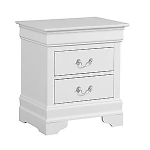 Glory Furniture Louis Phillipe , White Nightstand, 24" H X 22" W X 16" D