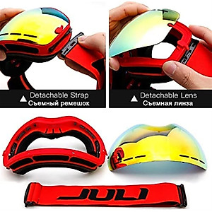 Sxdthy Ski Goggles - Interchangeable Lens - Premium Snow Goggles Snowboard Goggles for Men Women Adult (Color : E)