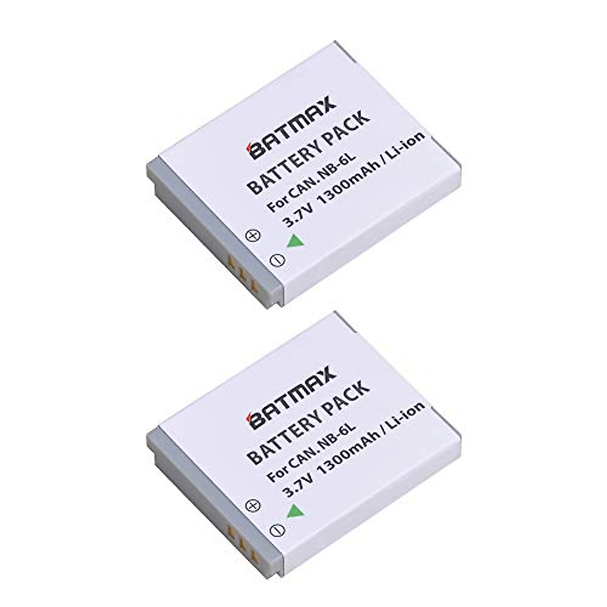 Batmax 2Pcs 1300mAh NB-6L NB 6L NB-6LH Battery + LCD USB Charger for Canon PowerShot S120, SX170 is, SX260 HS, SX280 HS, SX500 is, SX510 HS, SX520 HS, SX530 HS, SX540 HS, SX600 HS, SX610 HS, SX700 HS