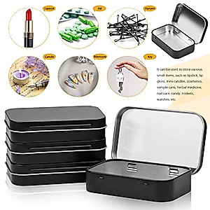 Fansunta 8 Pack Metal Rectangular Empty Hinged Tins Box 3.75 by 2.45 by 0.7 Inch Durable Small Empty Storage Tins with Lids for Storage Drawing Pin Jewelry Crafts