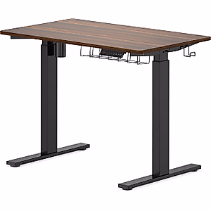 SHW Electric Height Adjustable Standing Desk, 40 x 24 Inches, Walnut