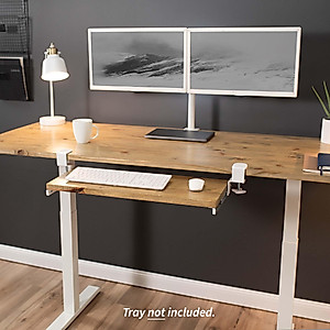 VIVO Clamp and 12 inch Rail Set for DIY Custom Wooden Keyboard Trays (Tray Not Included), Under Desk Pull Out Slider Track with Extra Sturdy C-clamp Mount System, White, MOUNT-RAIL02W